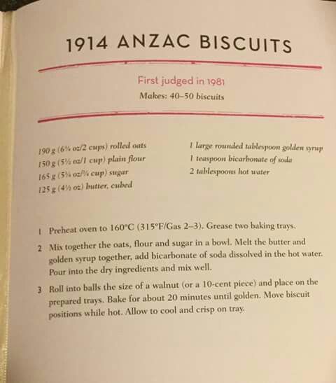 Making ANZAC biscuits from 1914 – Miss MonMon